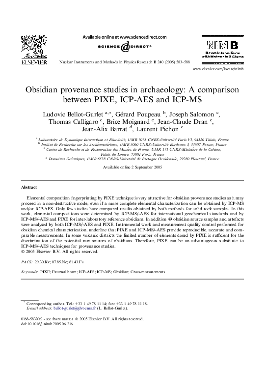 (PDF) Obsidian provenance studies in archaeology: A comparison between ...