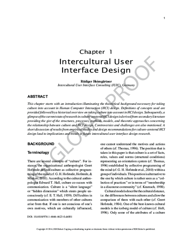 (PDF) Intercultural User Interface Design