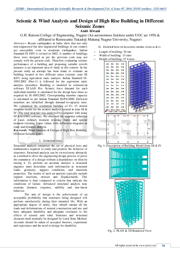 (PDF) Seismic & Wind Analysis and Design of High Rise Building in ...