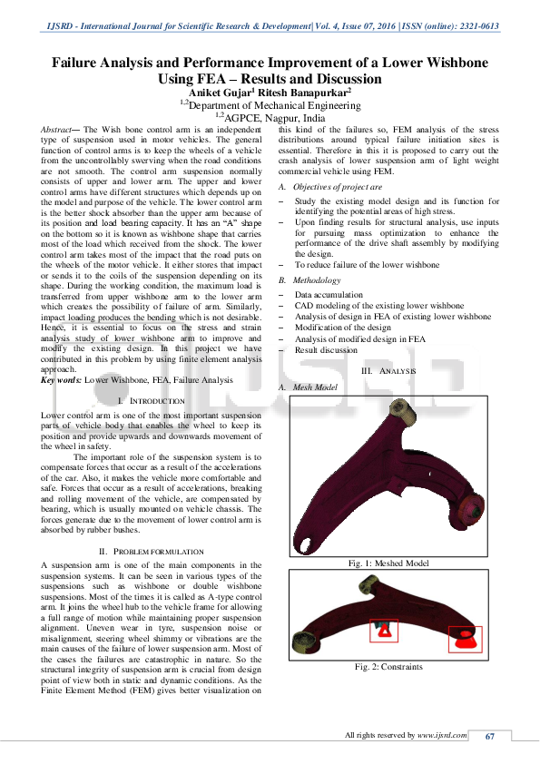 (PDF) Failure Analysis and Performance Improvement of a Lower Wishbone ...