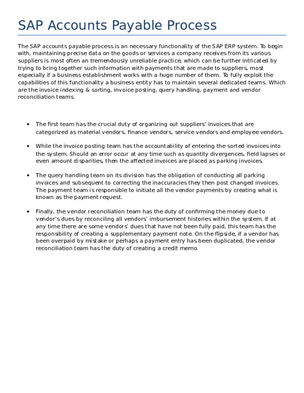 (DOC) SAP Accounts Payable Process