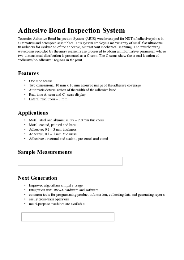 (PDF) Adhesive Bond Inspection System