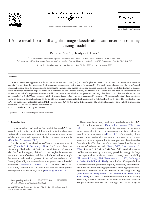Pdf Lai Retrieval From Multiangular Image Classification And