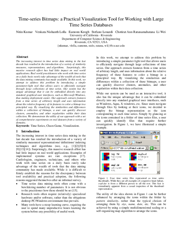 Pdf Time Series Bitmaps A Practical Visualization Tool For Working