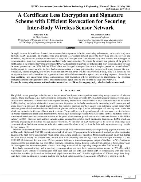 (PDF) A Certificate less Encryption and Signature Scheme with Efficient Revocation for Securing ...