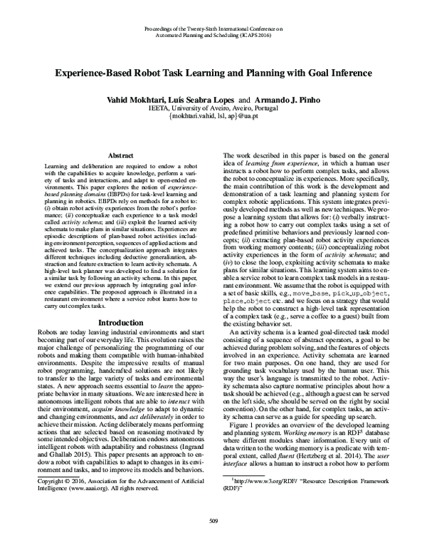 (PDF) Experience-Based Robot Task Learning and Planning with Goal Inference