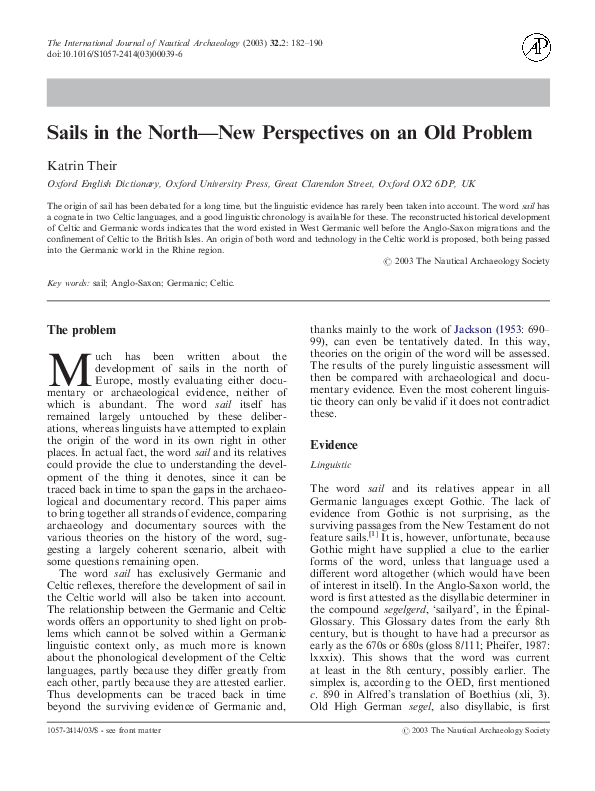 (PDF) Sails in the North-New Perspectives on an Old Problem