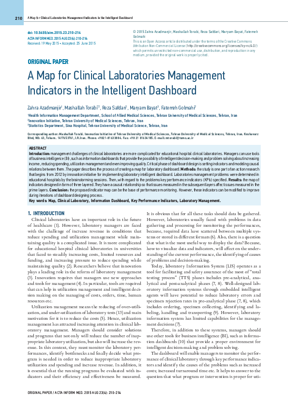 (PDF) A Map for Clinical Laboratories Management Indicators in the ...