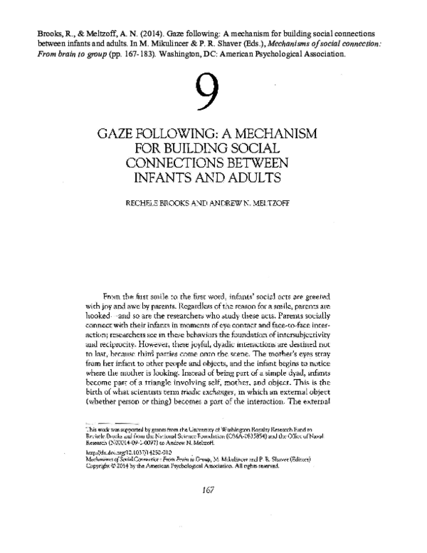 (PDF) Gaze following: A mechanism for building social connections ...