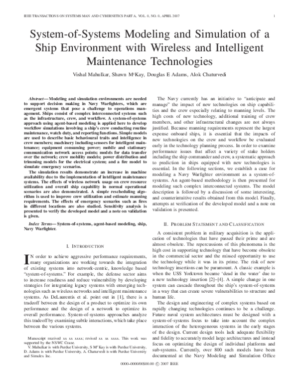 (PDF) System-of-Systems Modeling and Simulation of a Ship Environment With Wireless and ...
