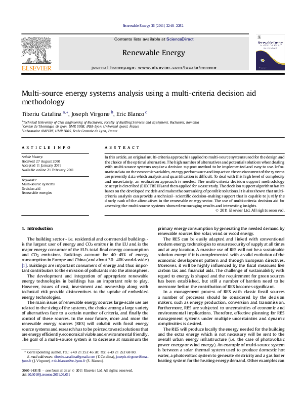 (PDF) Multi-source energy systems analysis using a multi-criteria ...