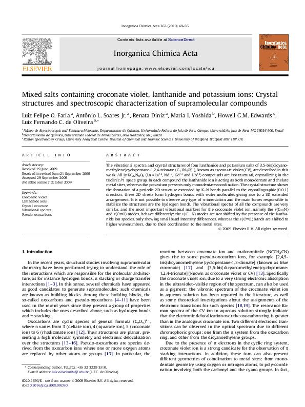 (PDF) Mixed salts containing croconate violet, lanthanide and potassium ...