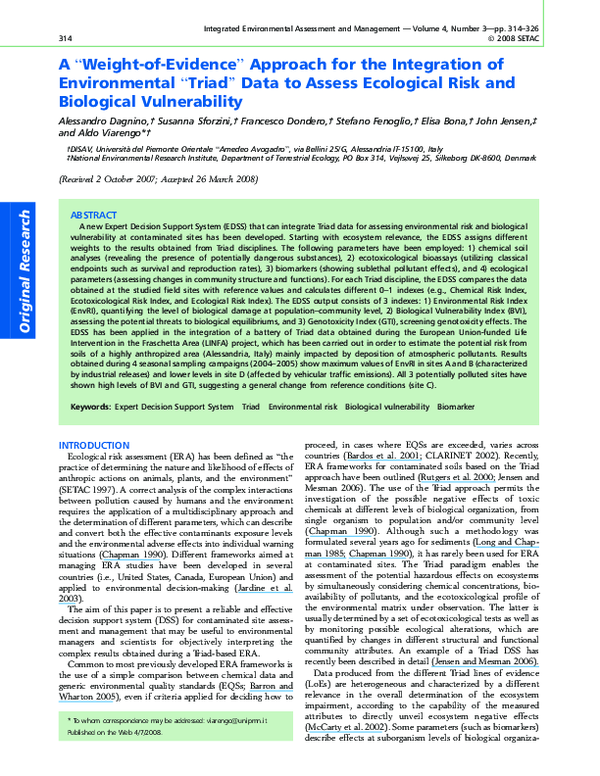 (PDF) A “Weight-of-Evidence” Approach for the Integration of ...