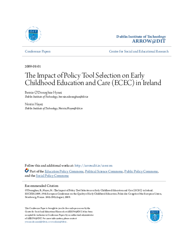 (PDF) The Impact of Policy Tool Selection on Early Childhood Education ...