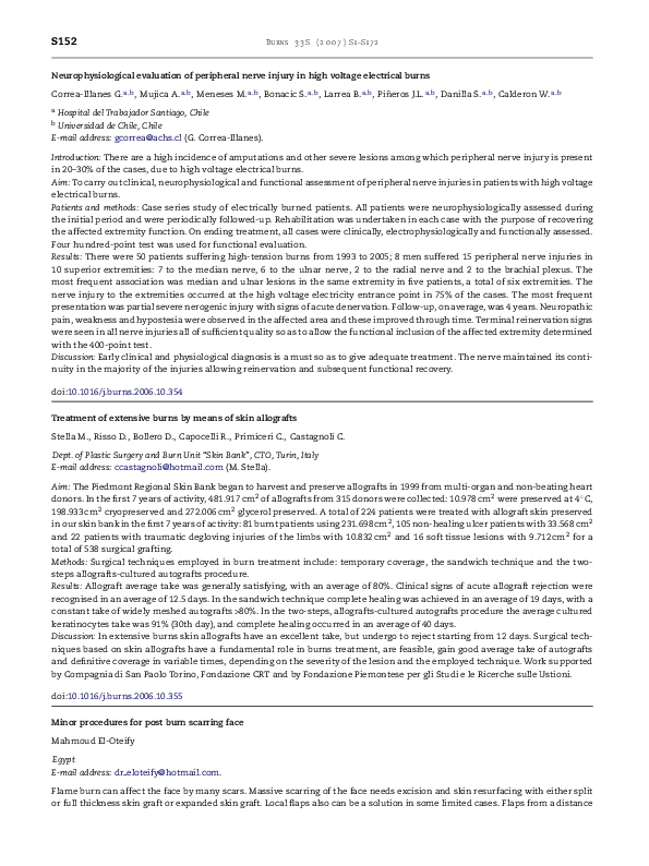 (PDF) Treatment of extensive burns by means of skin allografts