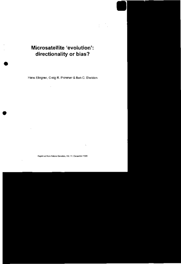 (PDF) Microsatellite ‘evolution’: directionality or bias