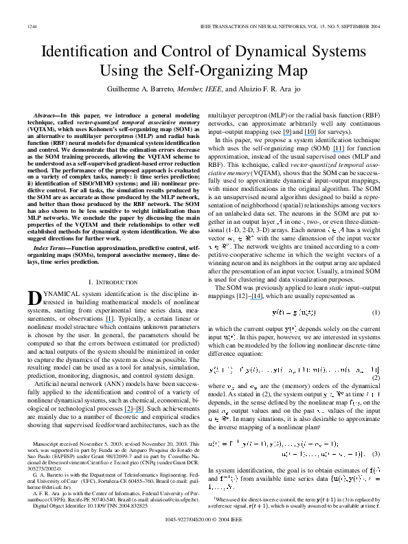 Pdf Identification And Control Of Dynamical Systems Using The Self
