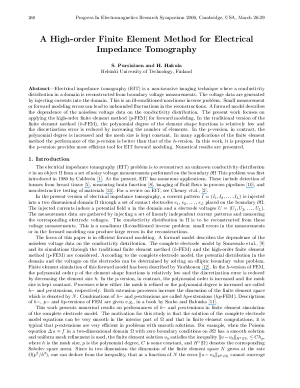 (PDF) A High-Order Finite Element Method for Electrical Impedance Tomography