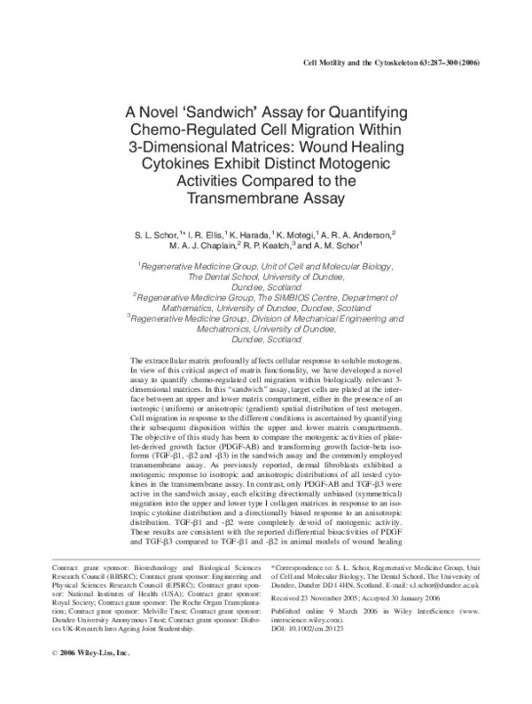 (PDF) A novel 'sandwich' assay for quantifying chemo-regulated cell migration within 3 ...