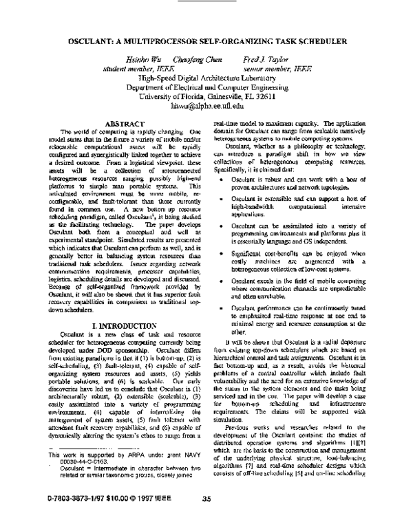 (PDF) Osculant: a multiprocessor self-organizing task scheduler