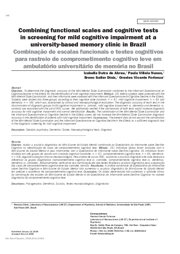 (PDF) Evaluation of Montreal cognitive assessment for the differential ...