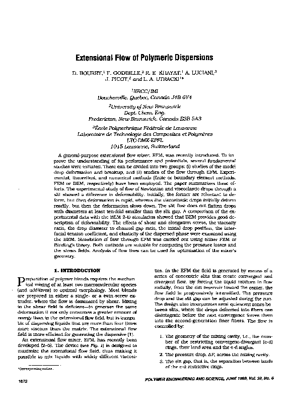 (PDF) Extensional flow of polymeric dispersions