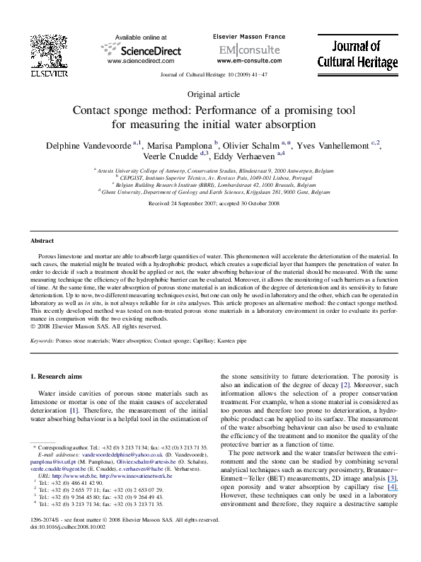 (PDF) Contact sponge method: Performance of a promising tool for ...