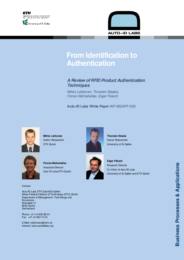 (PDF) From Identification to Authentication – A Review of RFID Product ...