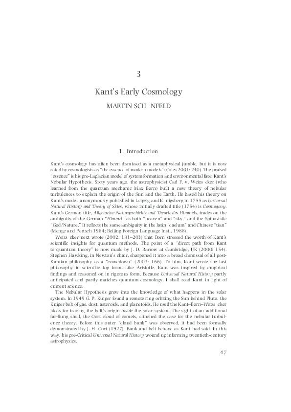(PDF) Kant's early cosmology