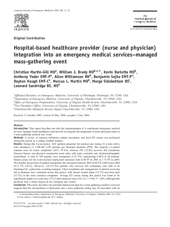 (PDF) Hospital-based healthcare provider (nurse and physician ...