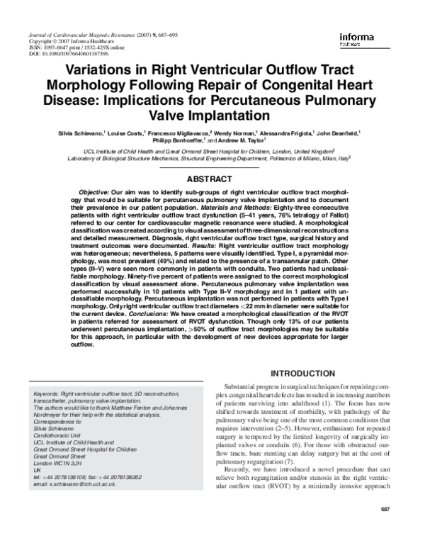 (PDF) Variations in Right Ventricular Outflow Tract Morphology ...