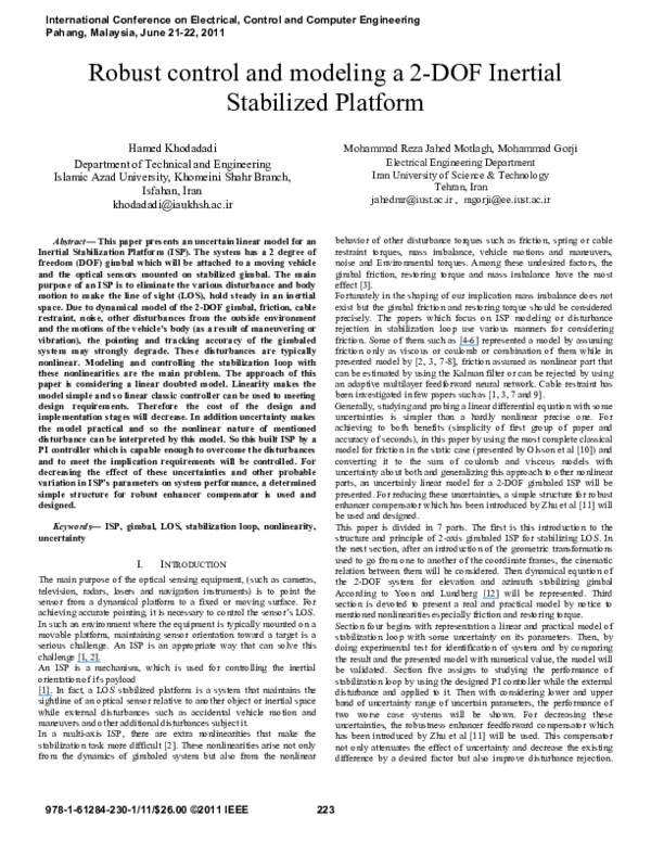 (PDF) Robust control and modeling a 2DOF Inertial Stabilized Platform
