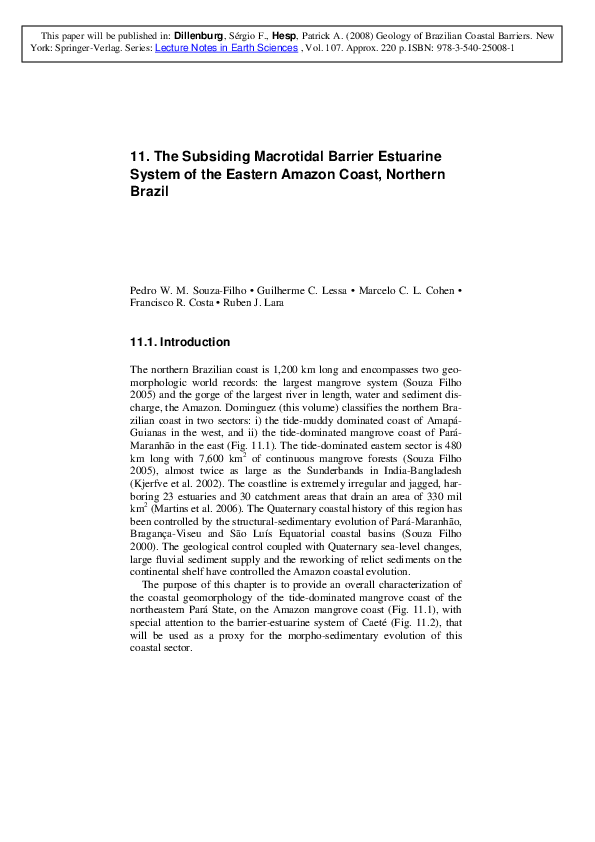 (PDF) The Subsiding Macrotidal Barrier Estuarine System of the Eastern ...