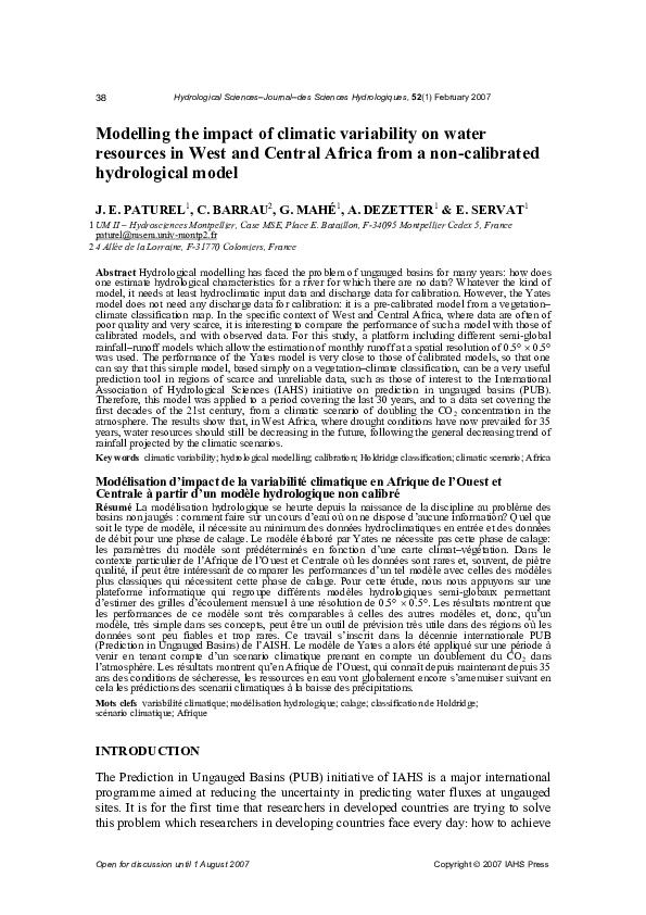 (PDF) Study of parameter stability of a lumped hydrologic model in a ...