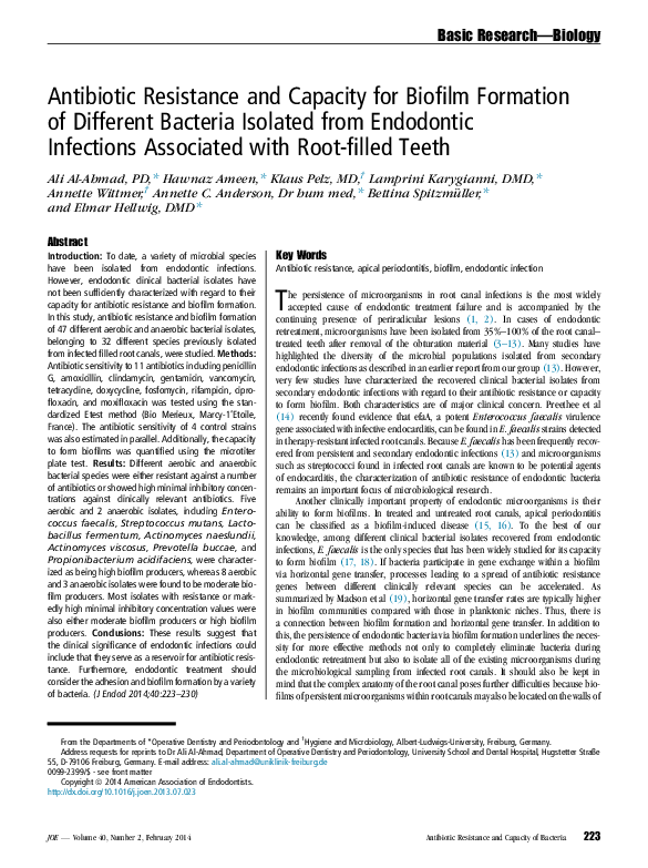 (PDF) Antibiotic Resistance and Capacity for Biofilm Formation of Different Bacteria Isolated ...