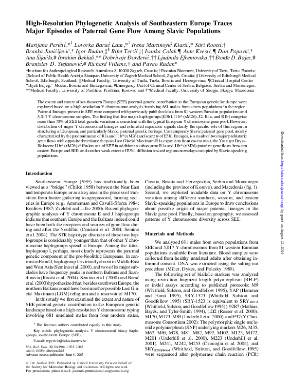 (PDF) High-Resolution Phylogenetic Analysis of Southeastern Europe ...