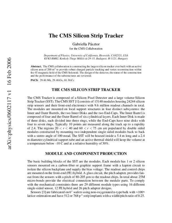 (PDF) The CMS silicon strip tracker