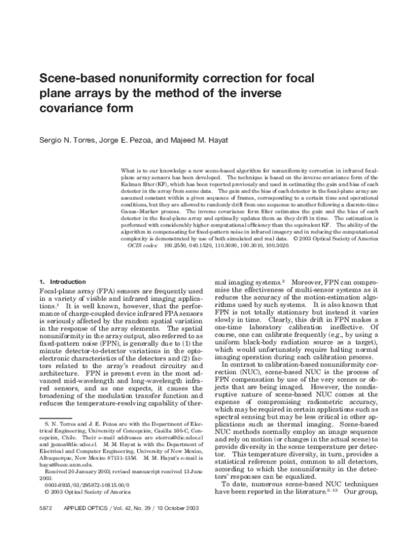 (PDF) Scene-Based Nonuniformity Correction for Focal Plane Arrays by the Method of the Inverse ...