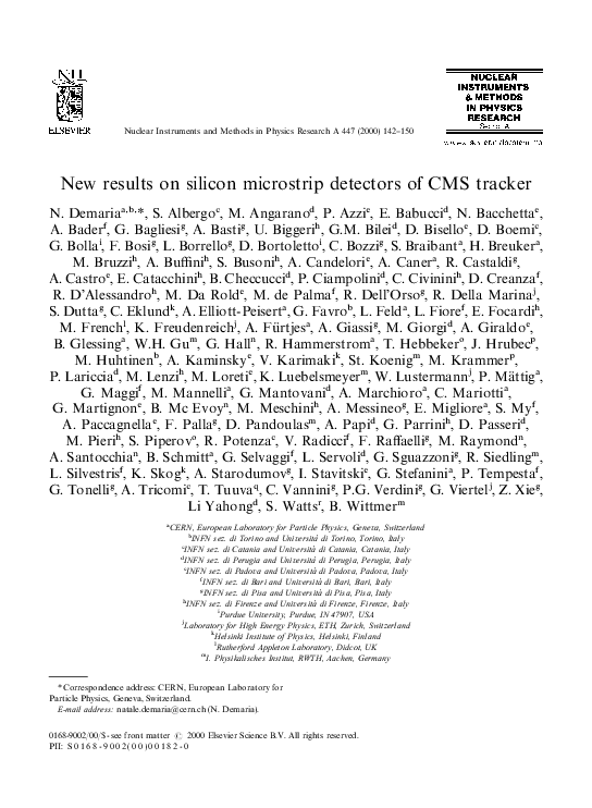 (PDF) New results on silicon microstrip detectors of CMS tracker