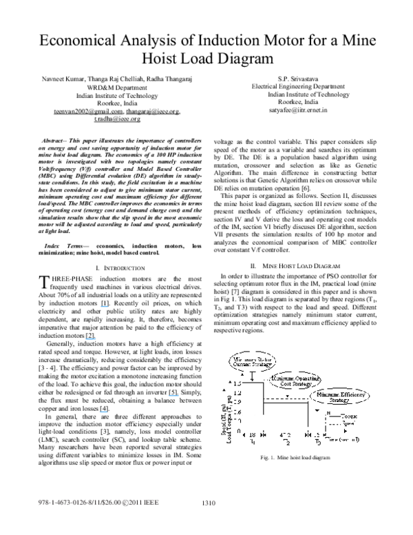 (PDF) Economical analysis of induction motor for a mine hoist load diagram