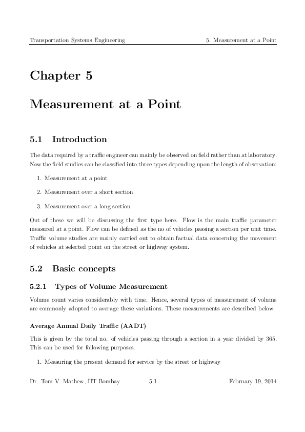 (PDF) Measurement at a Point 5.1 Introduction