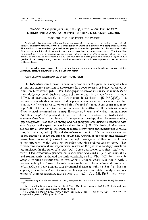 (PDF) BandGap Structure of Spectra of Periodic Dielectric and Acoustic Media. II. Two ...