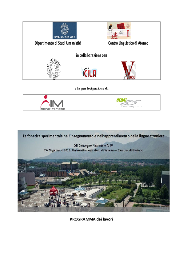 (PDF) Percezione e produzione di suoni dell'italiano L2