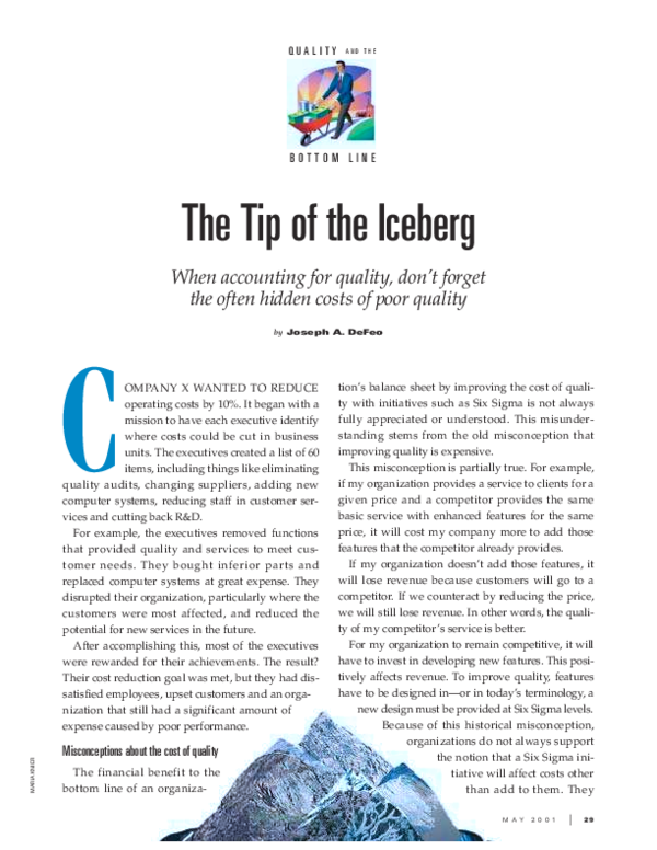 (PDF) The Tip of the Iceberg When accounting for quality, don't forget ...