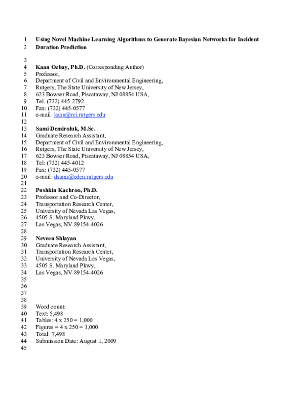Pdf Using Novel Machine Learning Algorithms To Generate Bayesian