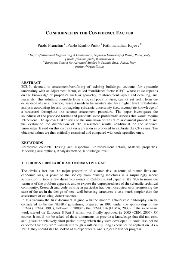 (PDF) Confidence Factor