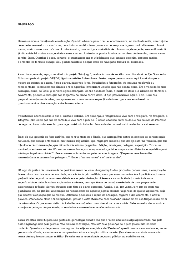 (PDF) Náufrago / Bernardo Mosqueira.