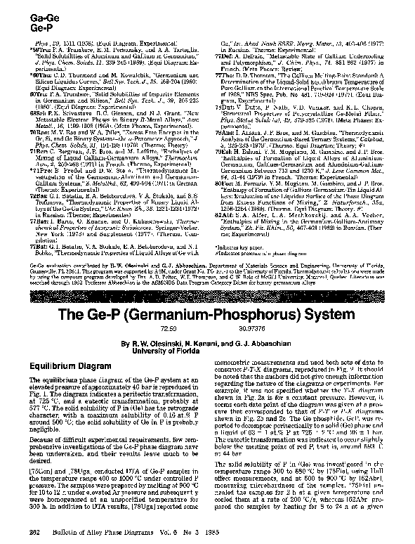 (PDF) The Ge−P (Germanium-Phosphorus) system