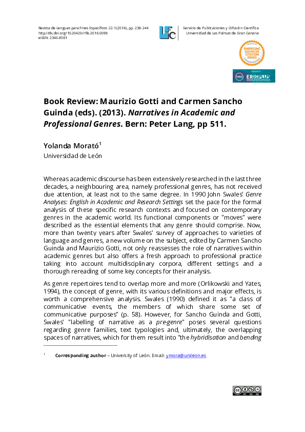 (PDF) Review: Maurizio Gotti and Carmen Sancho Guinda (eds). (2013 ...