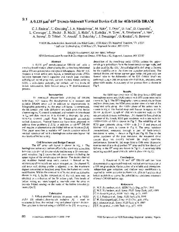 (PDF) A 0.135 μm2 6F2 trench-sidewall vertical device cell for 4 Gb/16 ...